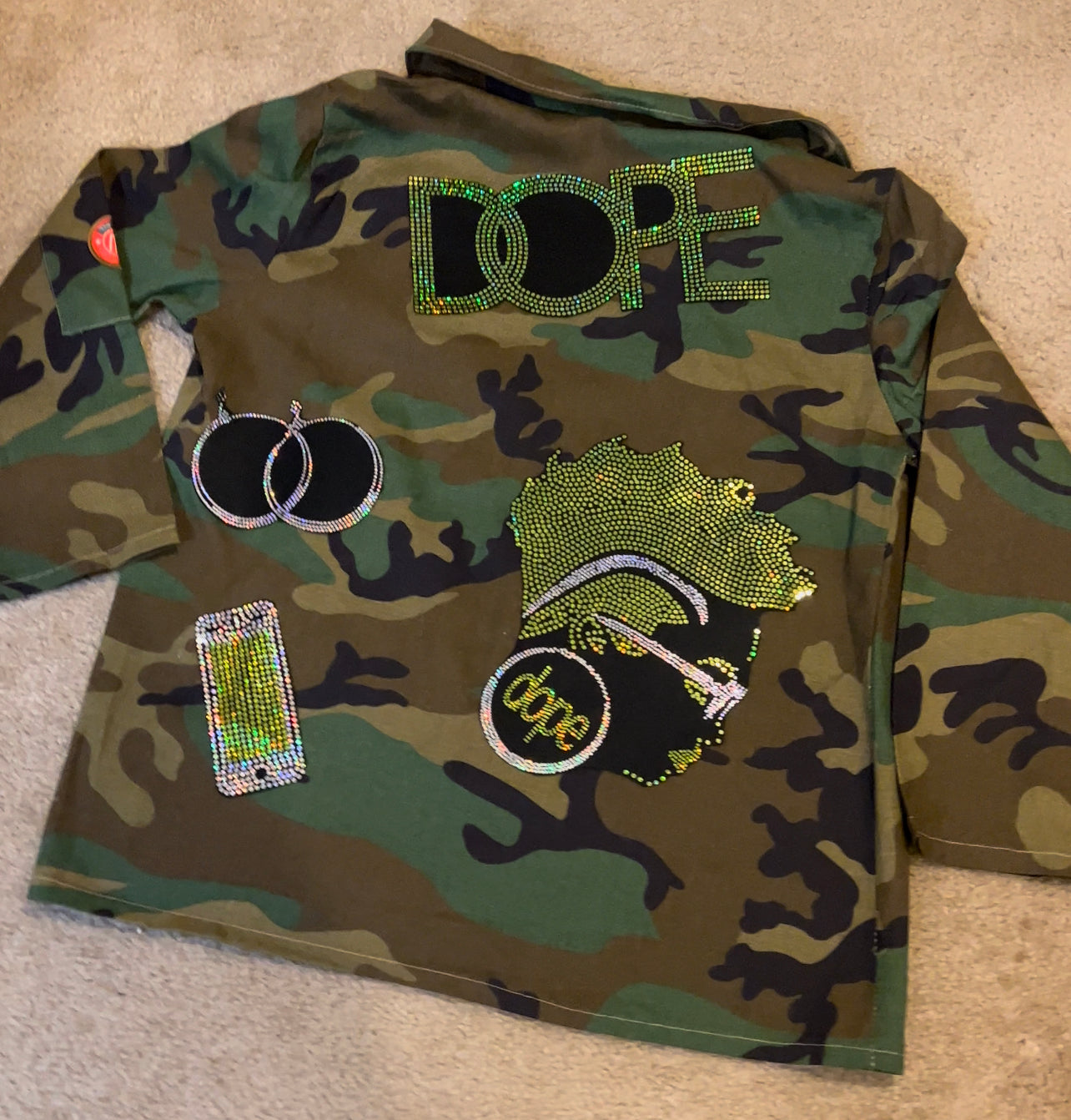 Dope Queen Camouflage Jacket – JaNosha Bling Boutique